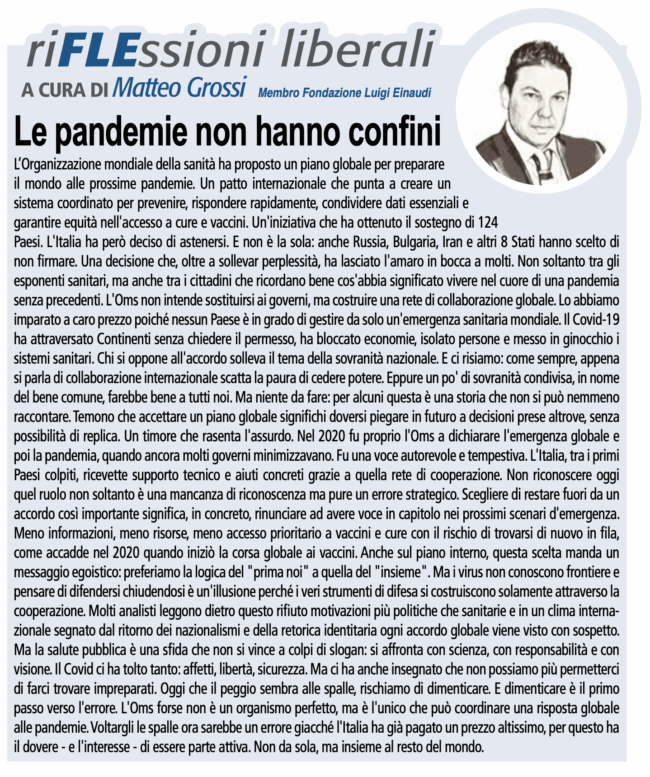Le pandemie non hanno confini - Fondazione Luigi Einaudi